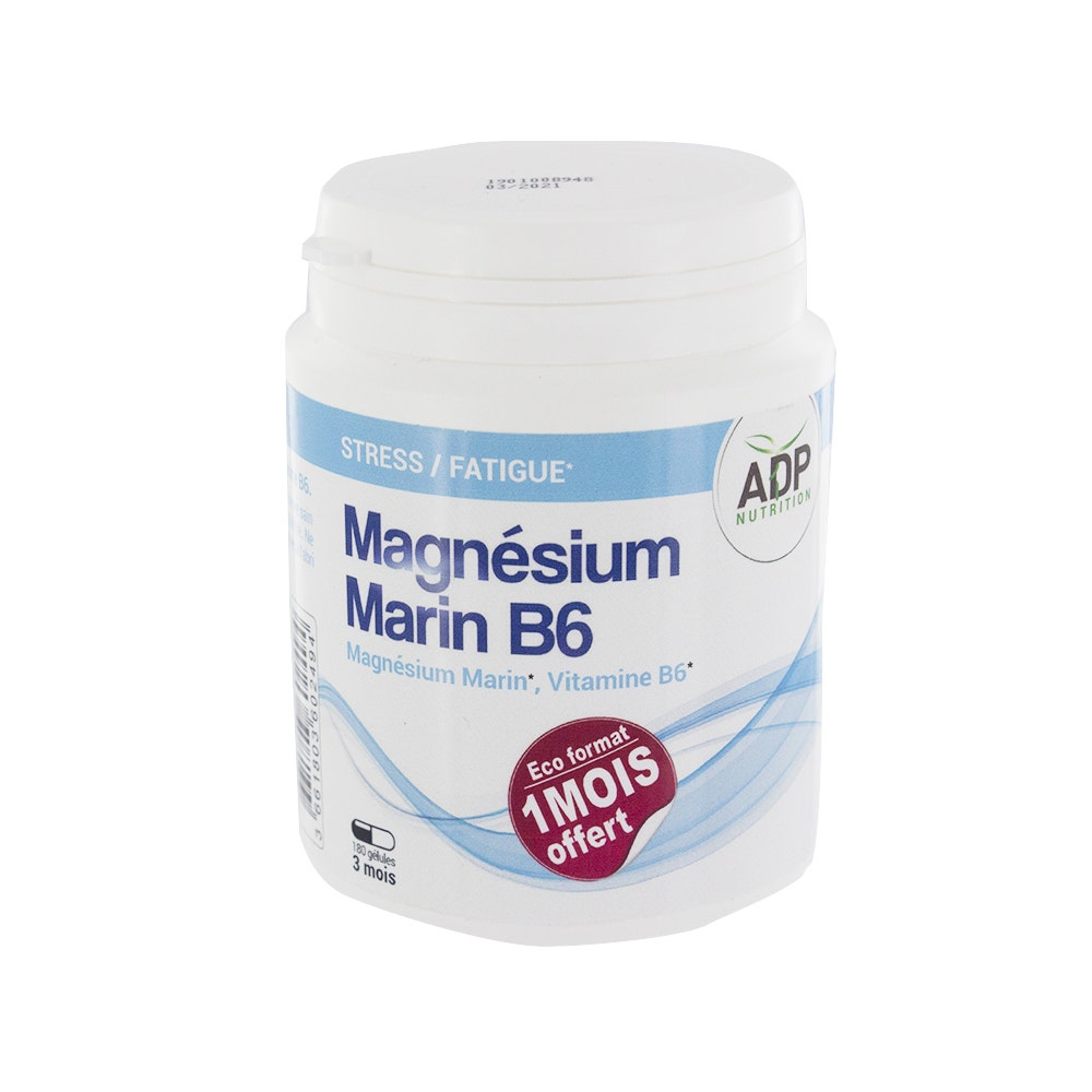 Adp Laboratoire Adp Marine Magnesium B6 180 Tablets 180 GELULES - Easypara