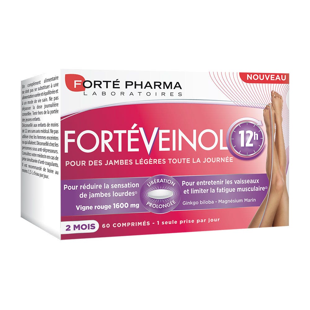 Forté Pharma Forté Veinol Forteveinol 12h 60 Tablets Muscle Fatigue 60 ...
