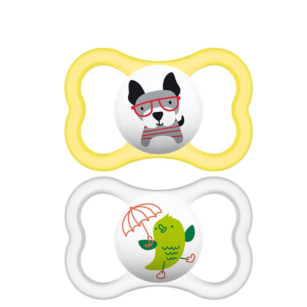 Mam Anatomical Silicone Pacifiers Air Collection 6 Months Plus X2 ...