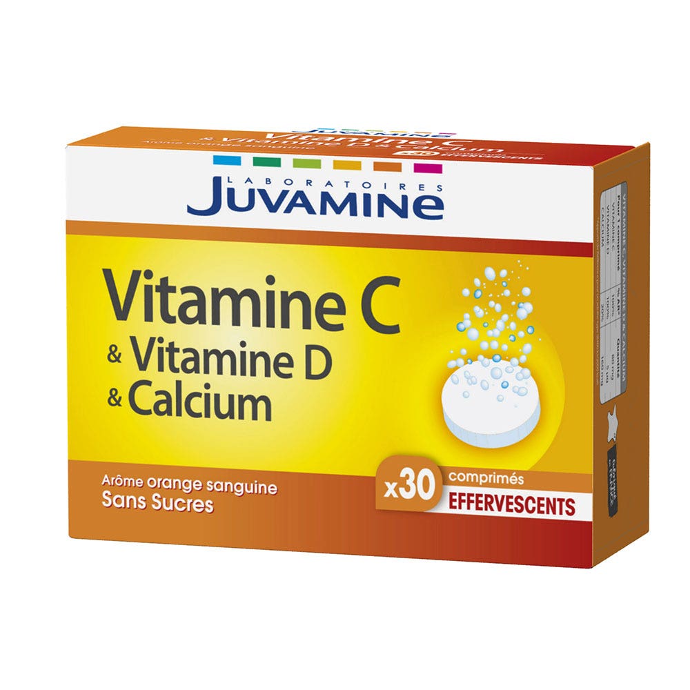 Juvamine Fizz Vitamin C + D & Calcium 30 Effervescent Tablets - Easypara
