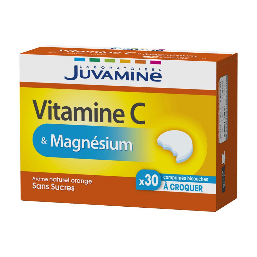 Juvamine Vitamin C + Magnesium 30 Chewable Tablets - Easypara