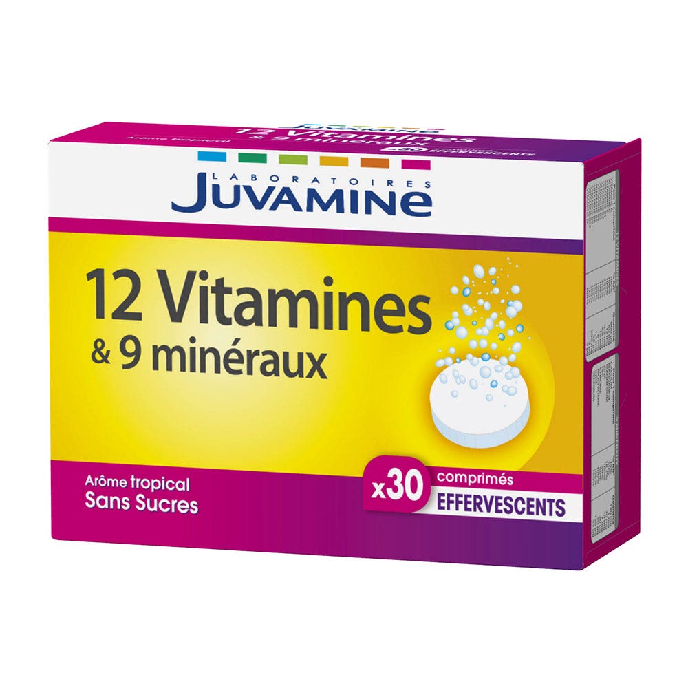 Juvamine 12 Vitamins & 9 Effervescent 30 Mineral Tablets - Easypara