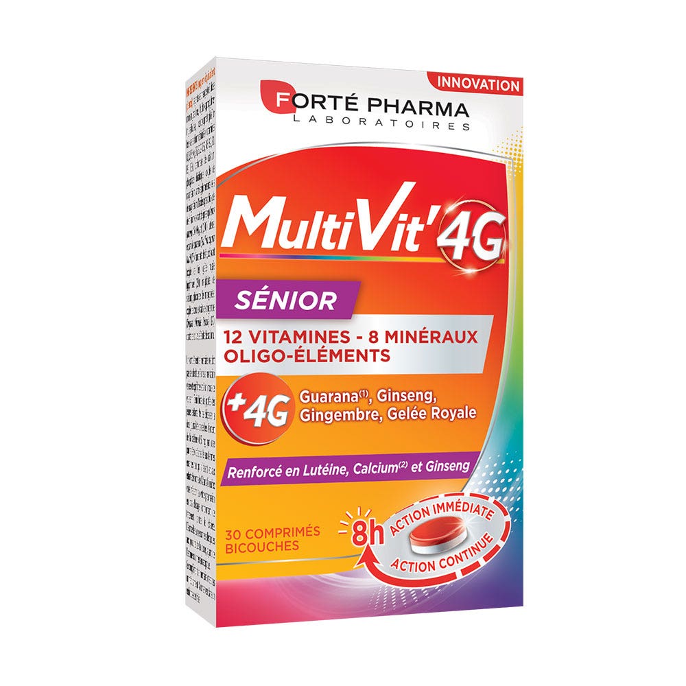 Forté Pharma MultiVit'4G Multivit' Senior 30 Tablets 4g - Easypara