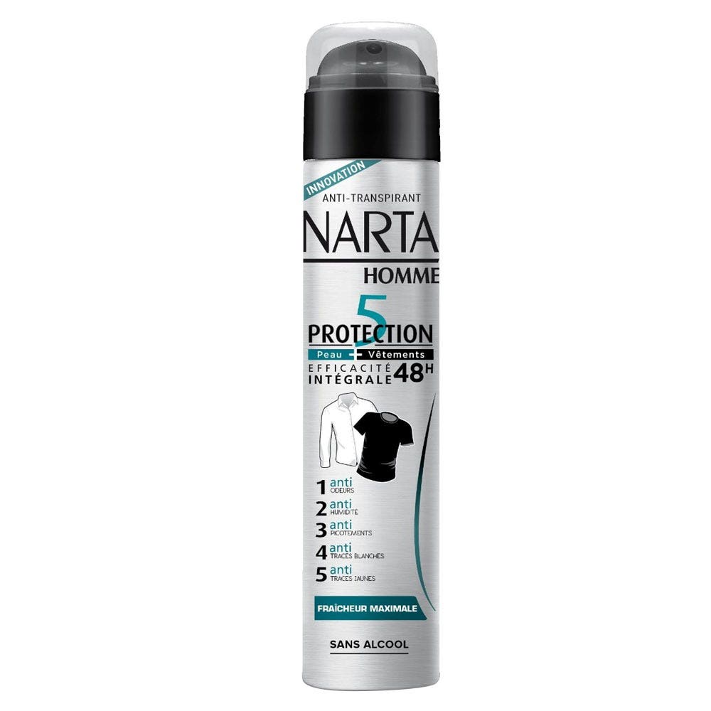Narta Men Deodorant Anti-perspirant Spray 5 Protection 200ml - Easypara