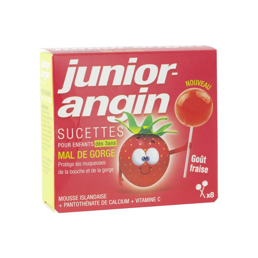 Melisana Pharma Junior-angin soothers STRAWBERRY TASTE 8 Lollipops ...