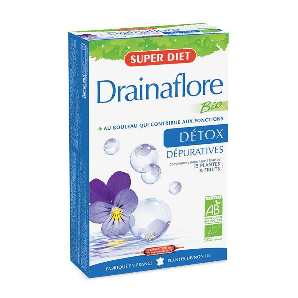 Superdiet Drainaflore Oral Solution 20 Phials X 15ml - Easypara
