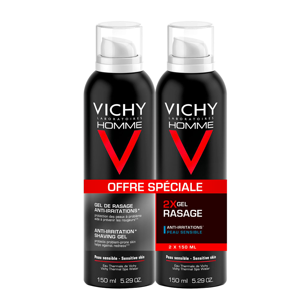 Vichy Man Anti-irritation Shaving Gel Duo 2x150 ml - Easypara