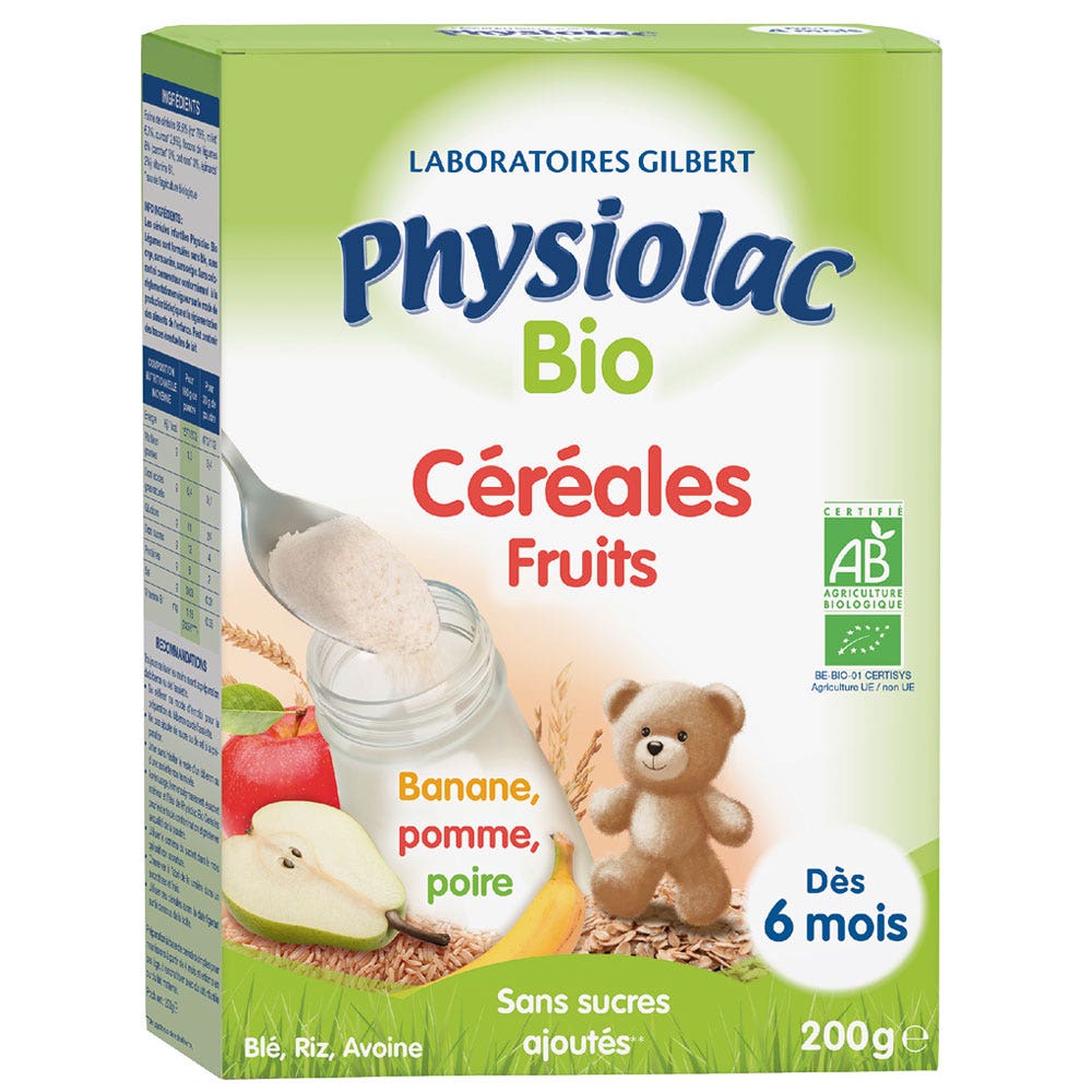 Physiolac Cereals Fruit Banana Apple Pear Bioes 6 Months Old 200g ...