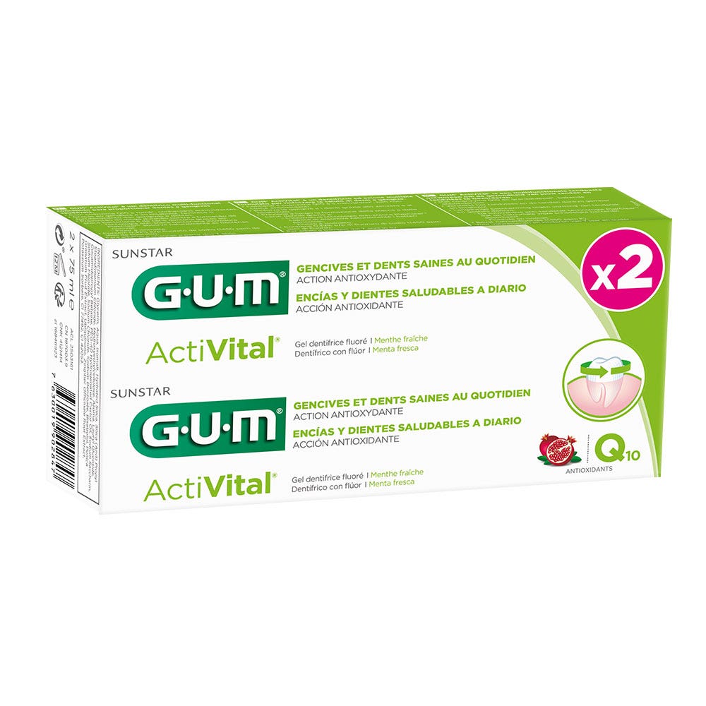 Gum ActiVital Activital Q10 Multi Action Toothpaste 2x75ml - Easypara