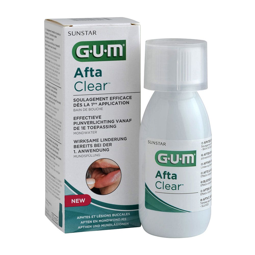 Gum AftaClear Afta Clear Mouthwash For Mouth Sores Aphtes Et Lesions ...