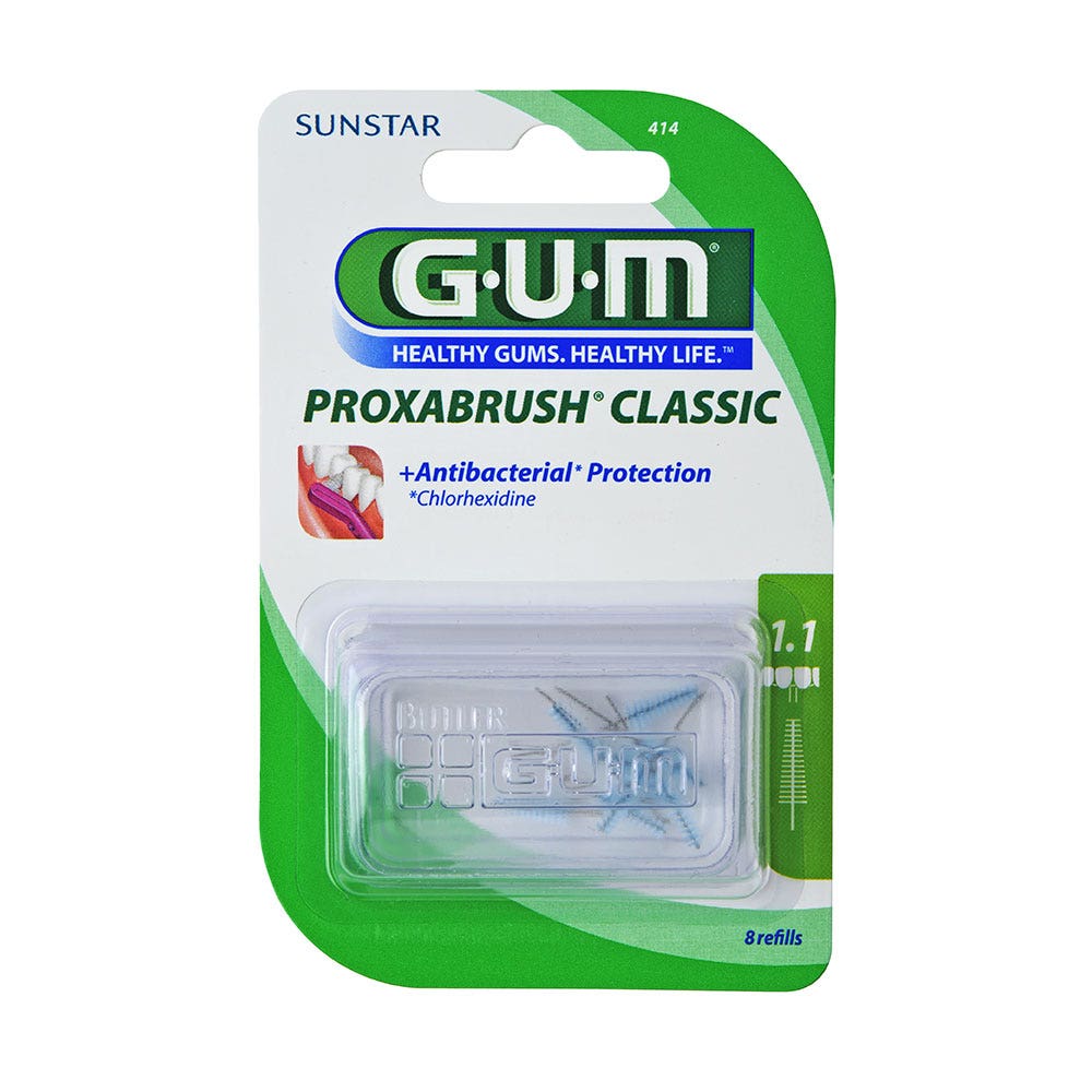 Gum Proxabrush 1.1mm interdental brush refills x8 - Easypara