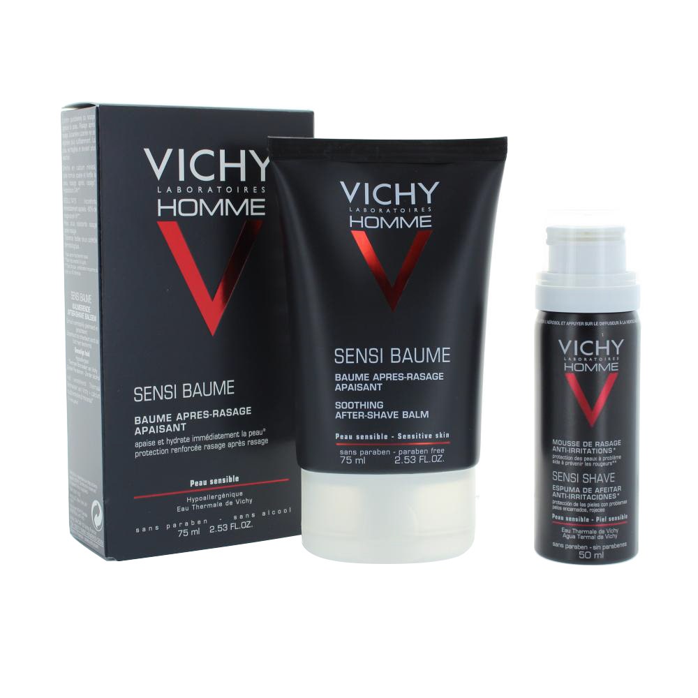 Vichy Man Pack Sensi Baume After-shave + Shaving Foam Free 75ml - Easypara