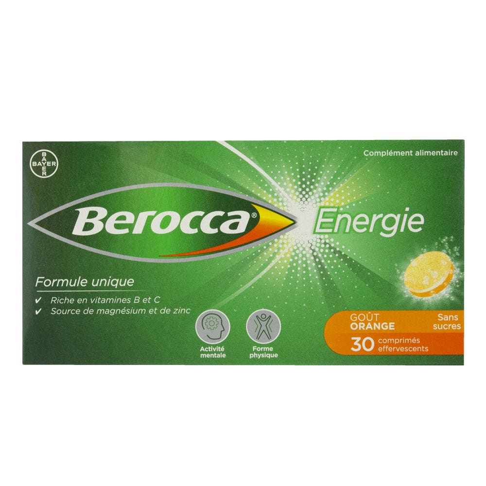 Bayer Berocca Energy Orange sparkling wine 30 tablets - Easypara