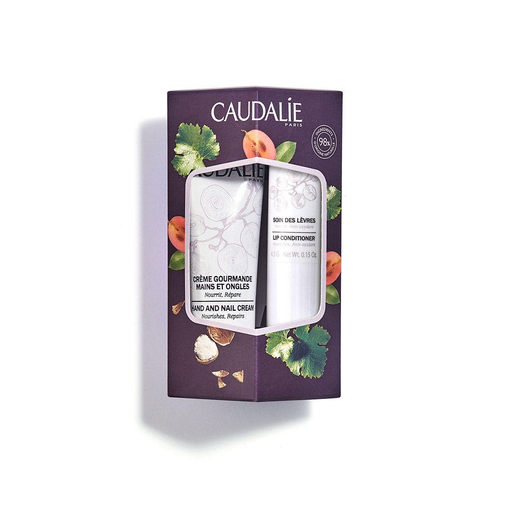 Caudalie Lips & Hands Winter Duo Hand Cream + Classic Lip Care - Easypara