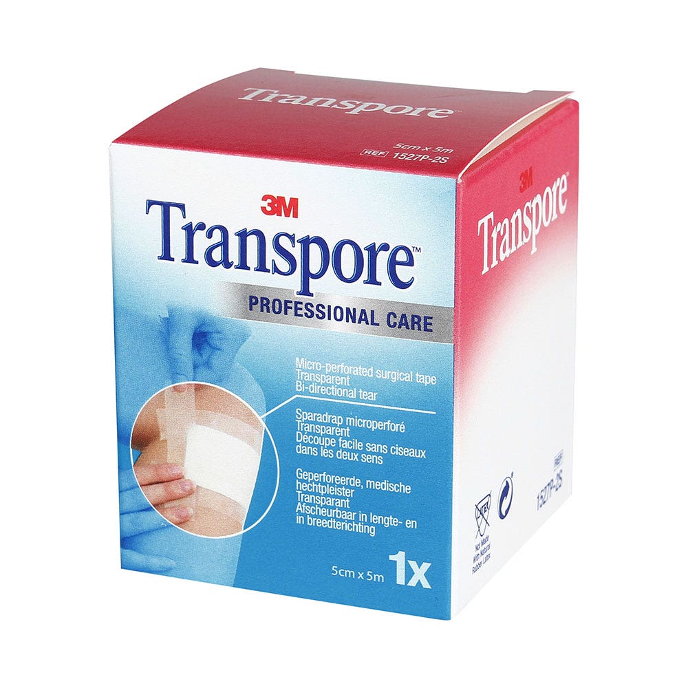 3M Transpore Transparent microperforated plaster 5cmx5cm - Easypara