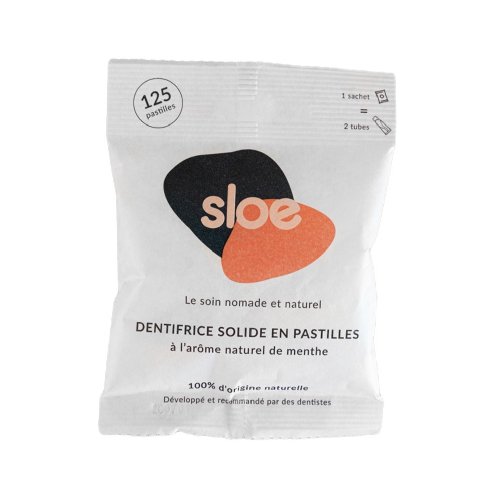 Sloe Sachet Toothpaste Solide with Mint 125 tablets - Easypara