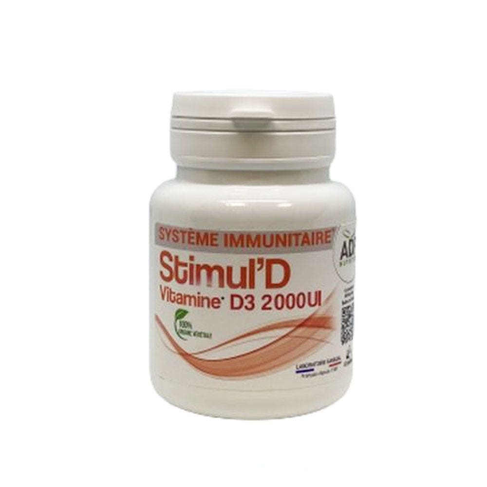 Adp Laboratoire Stimul D Vitamin D3 2000IU Immune System 60 capsules ...