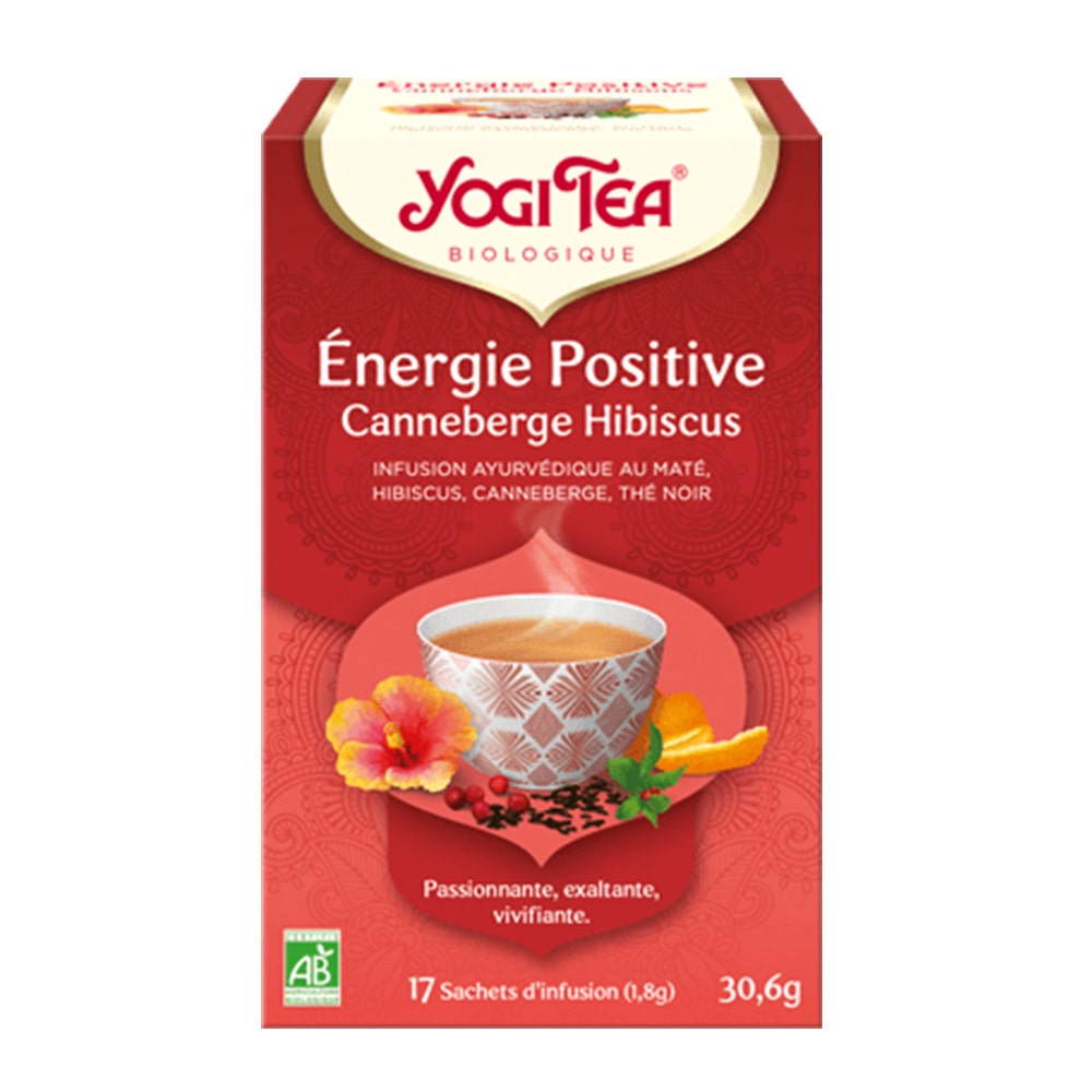 Yogi Tea Energy Positive Cranberry Hibiscus 17 Sachets - Easypara