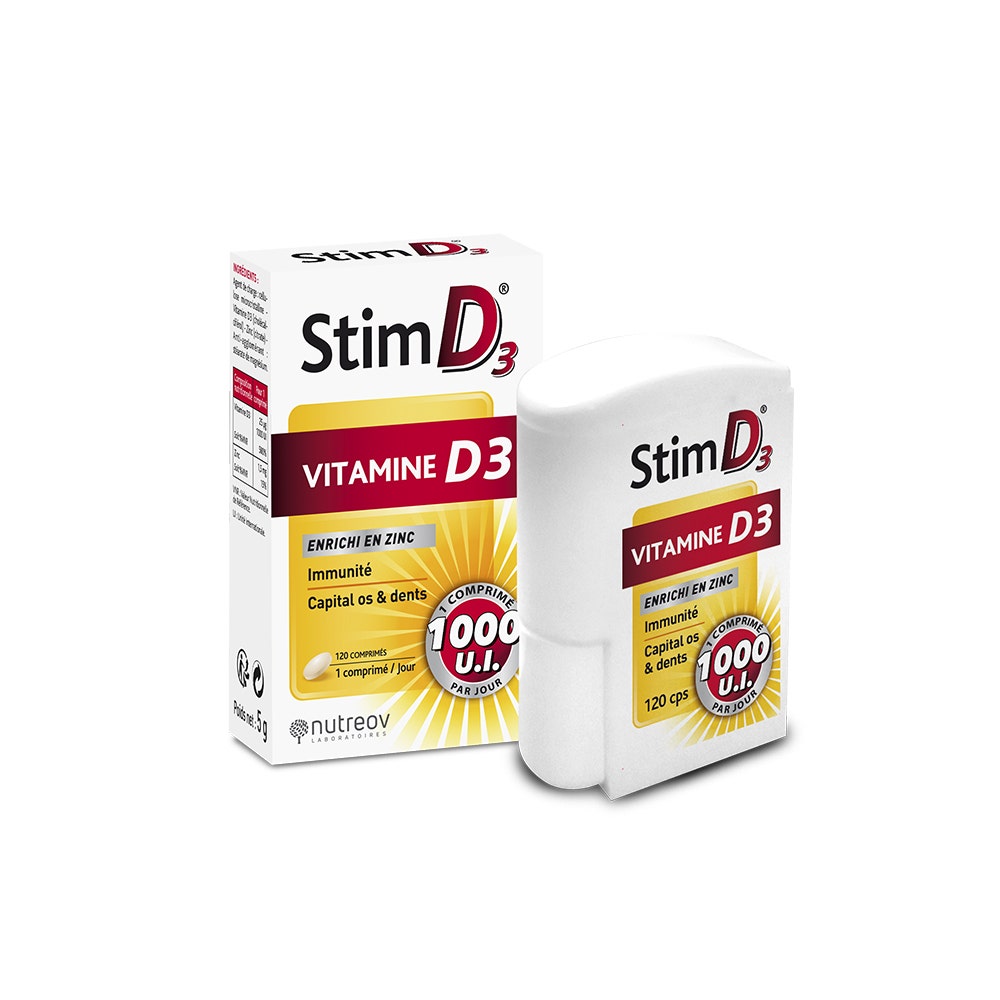 Nutreov Stim D3 Vitamin D3 120 tablets - Easypara
