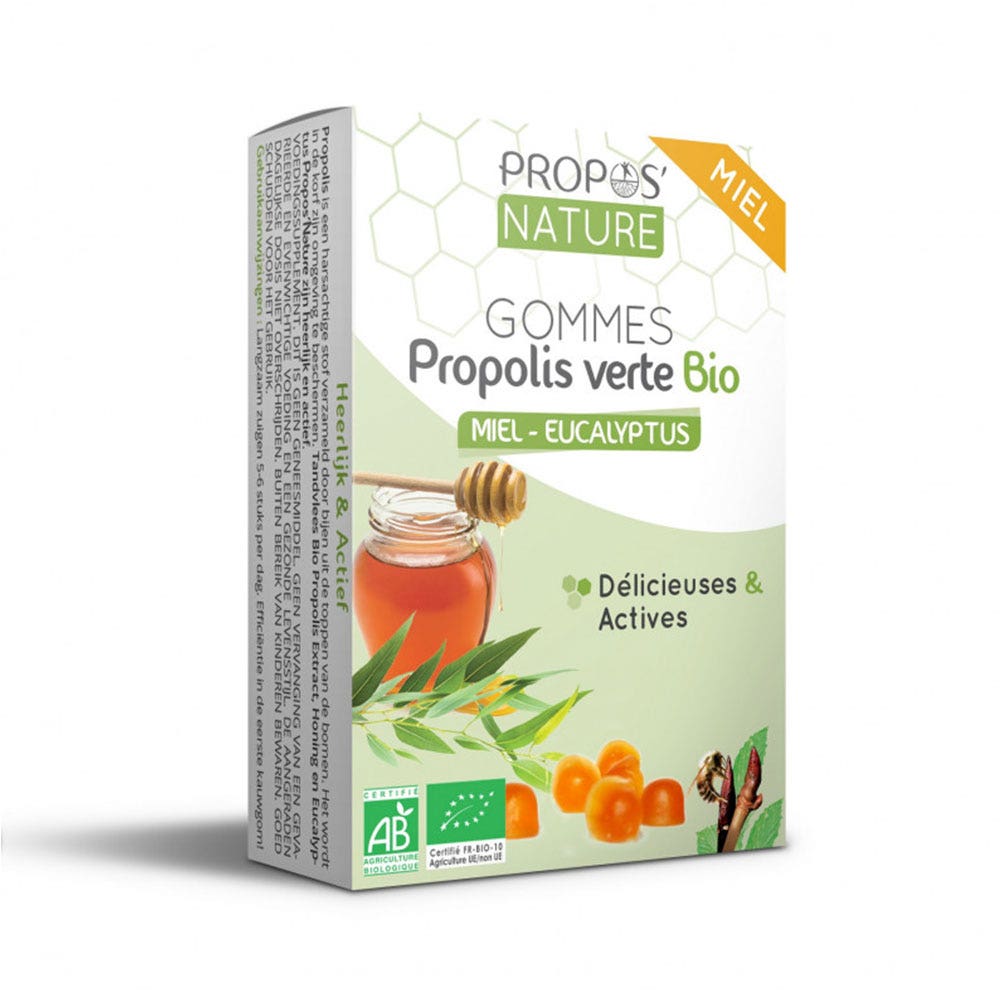 Propos'Nature Organic Grapefruit And Eucalyptus Propolis Gum 45g - Easypara