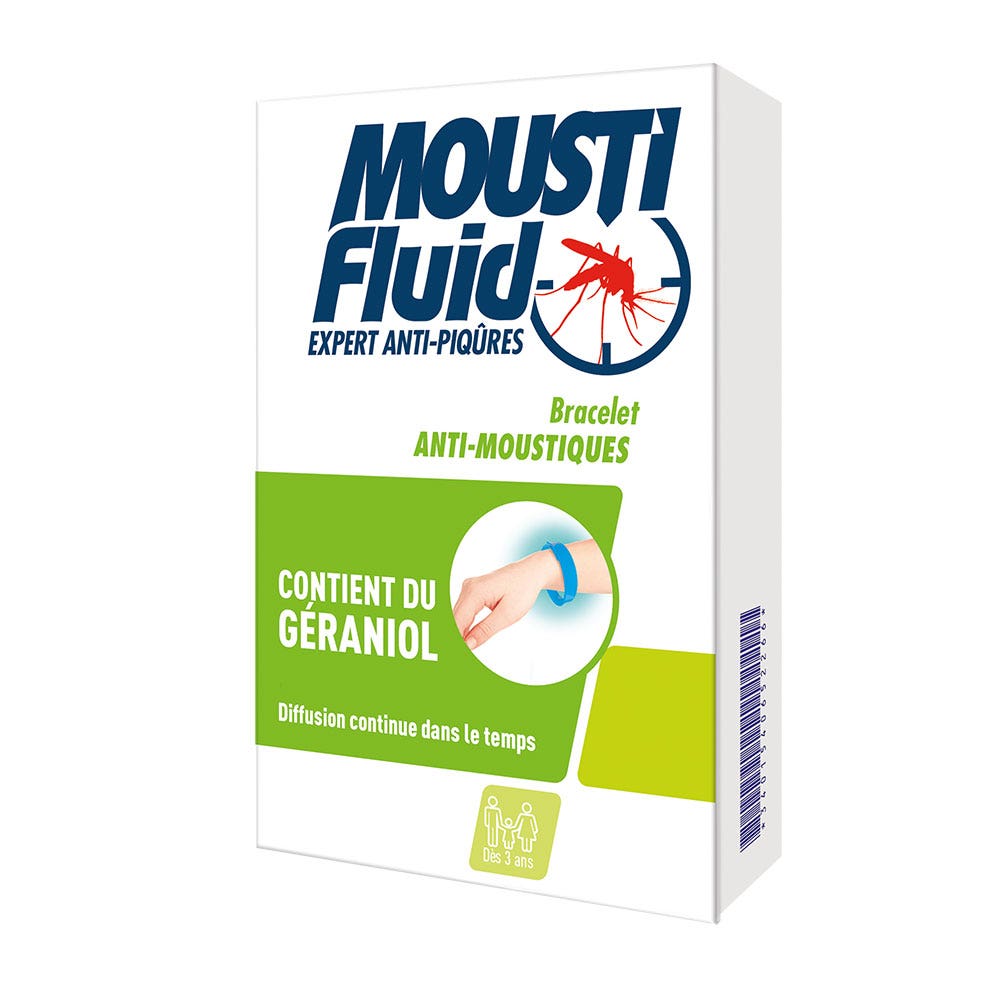 Moustifluid Anti-mosquito bracelet Contains geraniol x1 - Easypara