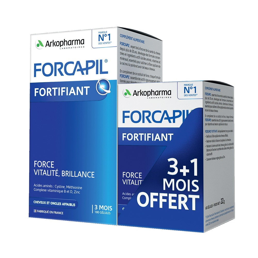 Arkopharma Forcapil Hair & Nails Fortifier 180+60 capsules Cheveux et ...