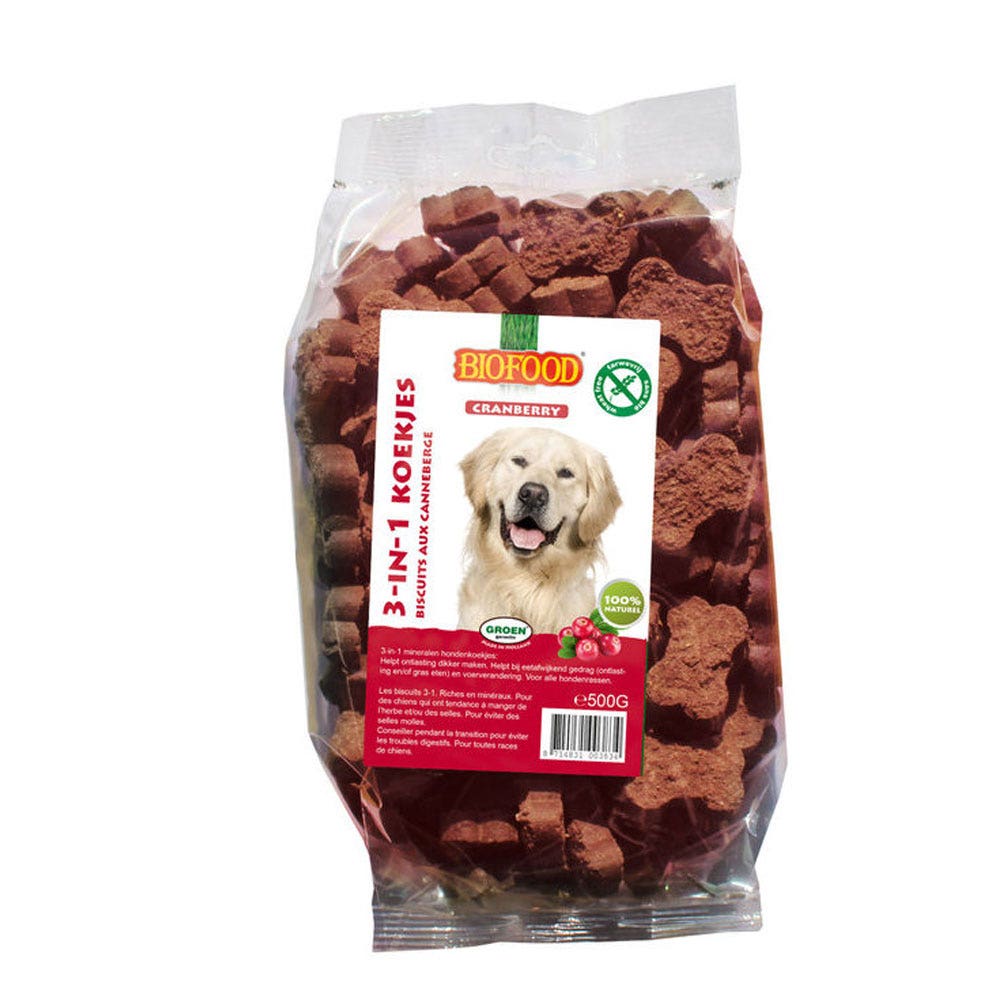 Biofood 3-in-1 Cranberry Biscuits For Dogs 500g - Easypara