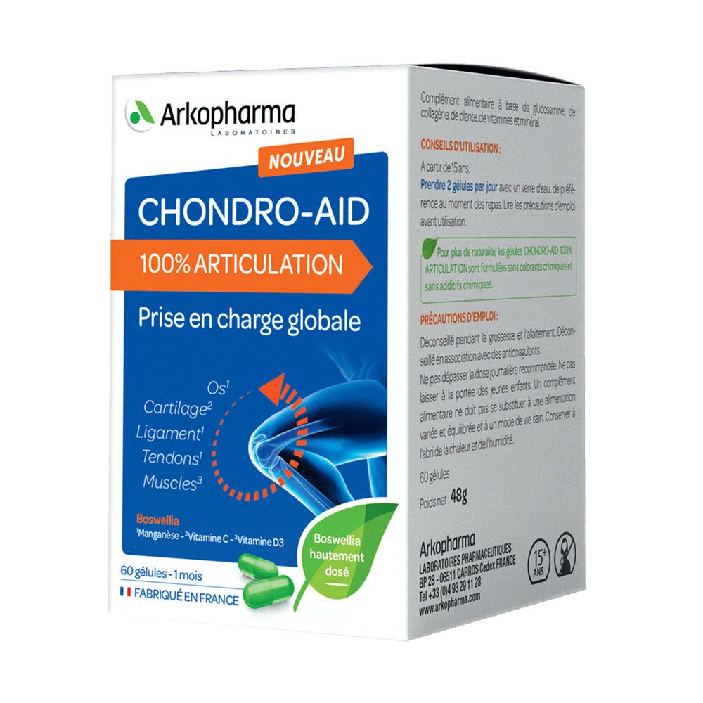 Arkopharma Chondro-Aid 100% Joint Health 60 gélules - Easypara