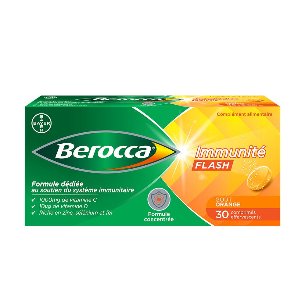 Bayer Berocca Flash Immunity 30 effervescent tablets - Easypara