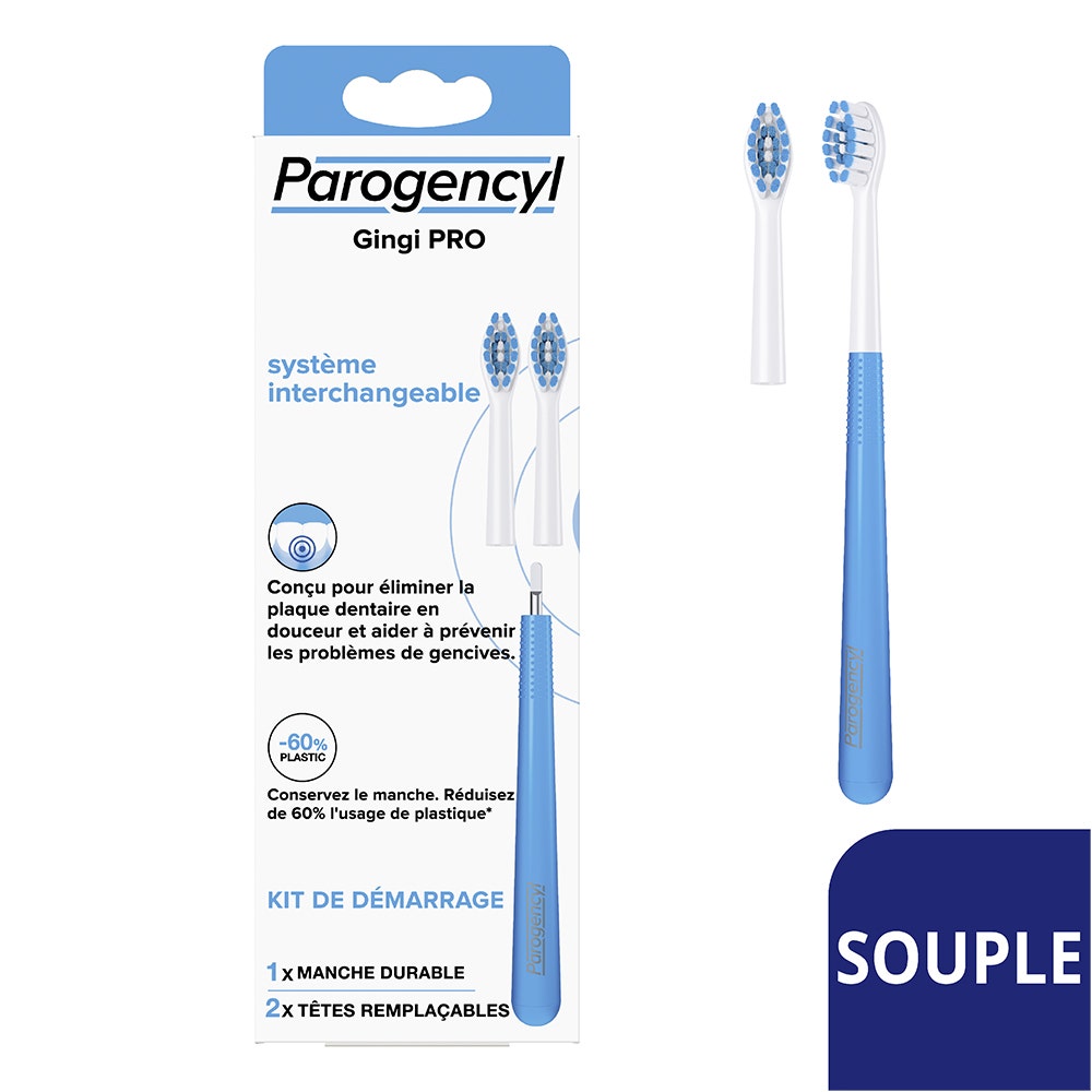 Parogencyl Gingi PRO Soft Toothbrush with Replaceable Head Starter Kit ...