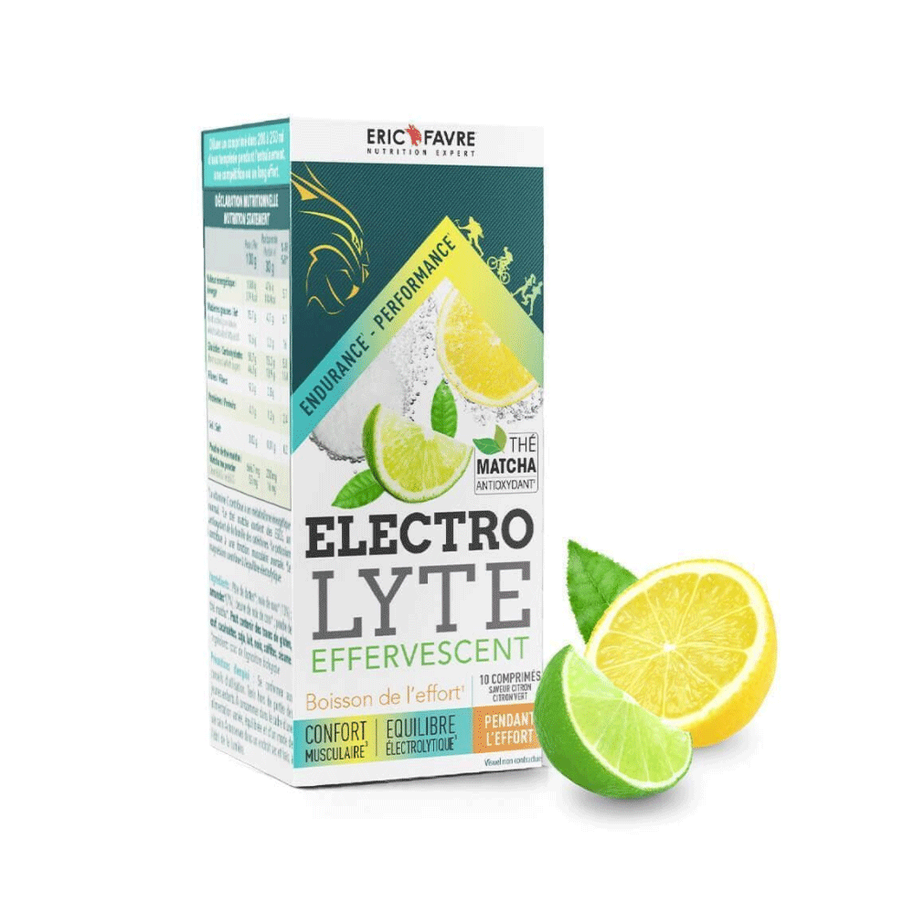 Effervescent electrolyte 10 tablets-Lemon - Lime Flavour Eric Favre - Easypara
