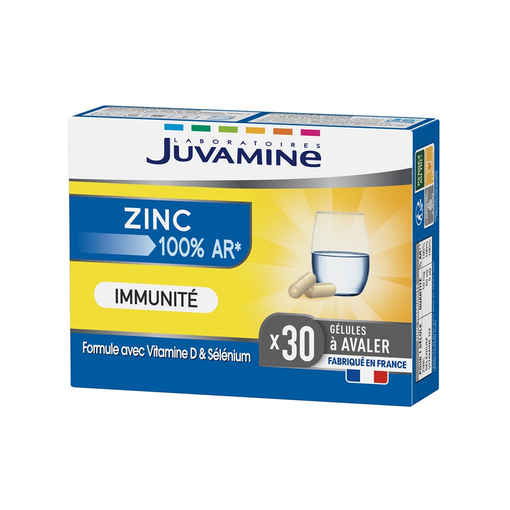 Juvamine Zinc 100% AR* Immunity 30 capsules - Easypara