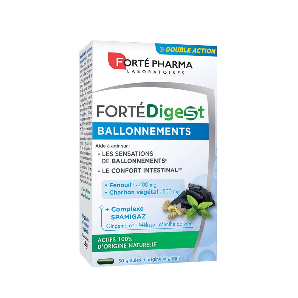 Forté Pharma Forté Digest Bloating Charcoal and Plants 30 capsules ...