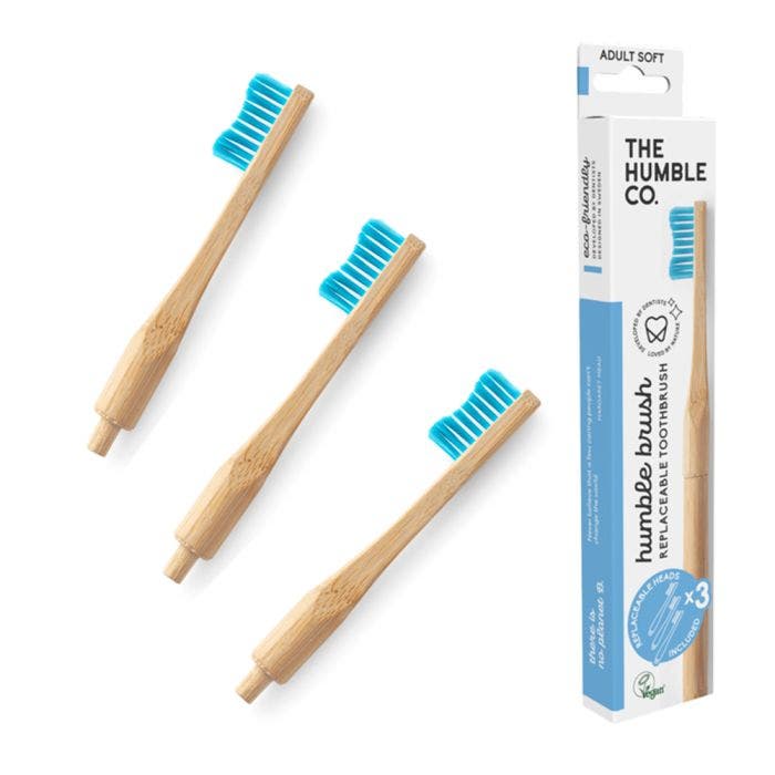 Toothbrush handle + 3 interchangeable heads - Soft - The Humble Co ...