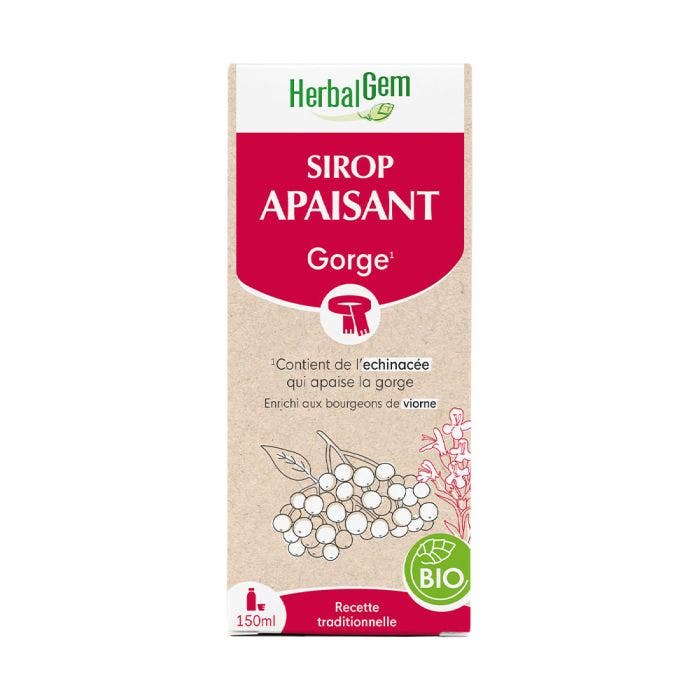 Organic soothing syrup Sirop 150ml-throat Herbalgem - Easypara