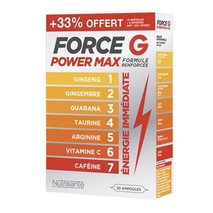 FORCE G POWER MAX PROMO +33% FORMULE RENFORCEE Force G 20 Ampoules de ...