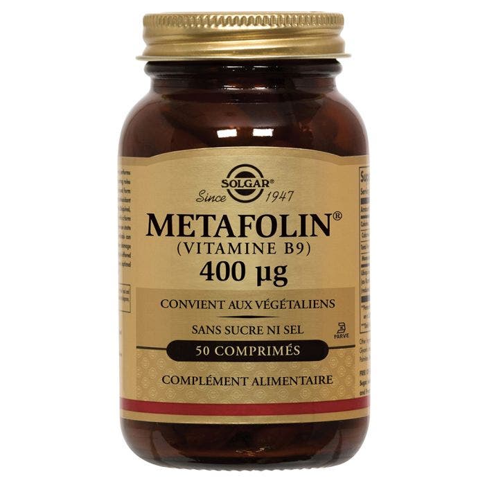Metafolin® 400 µg Patented Vitamin B9 x50 tablets- Solgar - Easypara